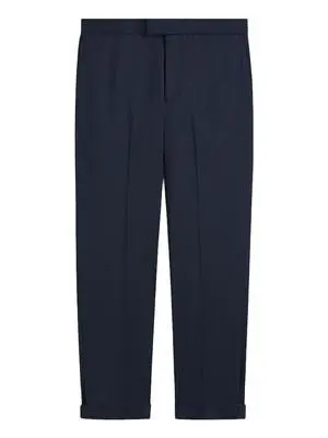 Cos Packable Regular-fit Straight-leg Wool Blend Pants - Navy