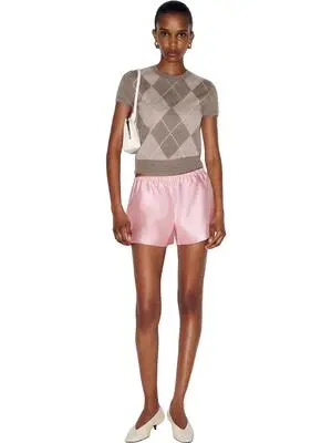 REFORMATION Darcy Cashmere T-shirt - Brown