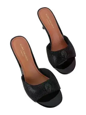 Kurt Geiger Embellished Oxford Heel Mules - Black
