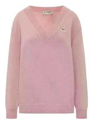 Fiorucci Angels Patch V-neck Sweater - Pink