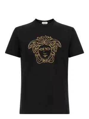 Versace Medusa-embroidered T-shirt - Black