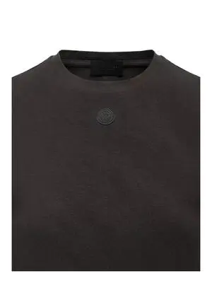 Moncler Logo Patch Cropped T-shirt - Black