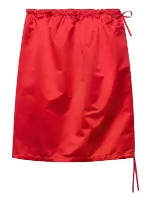 Prada Satin Skirt With Drawstring Waist - Red