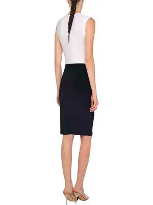 NORMA KAMALI Norma Kamali Straight-Cut High-Waist Midi Skirt