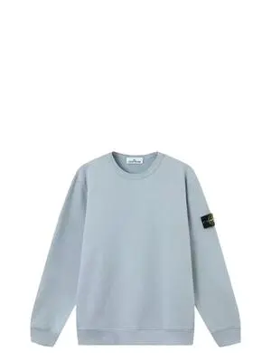 Stone Island 6100049 Brushed Organic Cotton Fleece Sweatshirt Blue