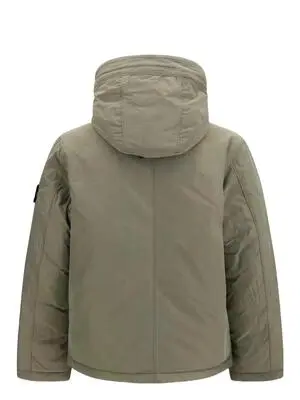 Stone Island Hooded Jacket With Logo Patch - Green