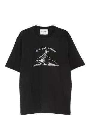 Iceberg Short-sleeve Embroidered T-shirt - Black