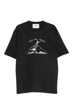 Iceberg Short-sleeve Embroidered T-shirt - Black