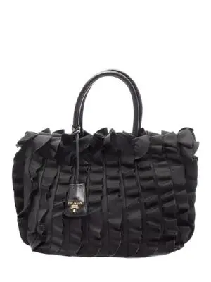 Prada 2000s Frill Tote Bag - Black