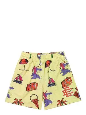 ERIC EMANUEL ERIC EMANUEL Mesh Shorts With Graphic Print Yellow