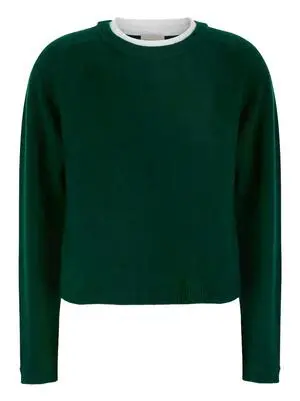 SEMICOUTURE Sarah Layered Raglan-sleeve Sweater - Green
