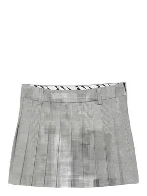 WRSTBHVR Nuria Check Pleated Skirt - Grey
