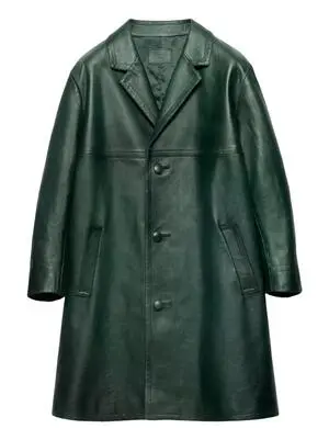 Prada Leather Coat - Green