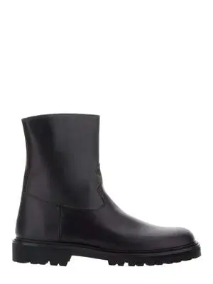 VINNY'S Moto Zip-fastening Lug-sole Boots - Black