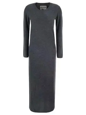 SEMICOUTURE Semicouture Brenda Cable-Knit Long-Sleeve Midi Dress