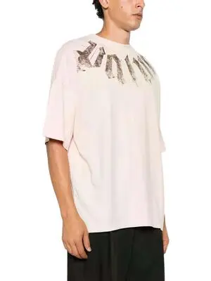 Palm Angels Big Neck Logo Printed T-shirt - Pink