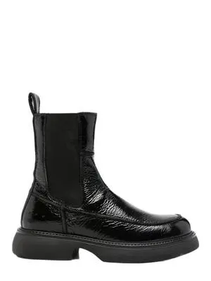 COPENHAGEN  Patent Leather Ankle Boots - Black
