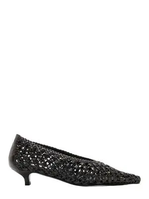 TOTEME Woven Pointed-toe Leather Pumps - Brown