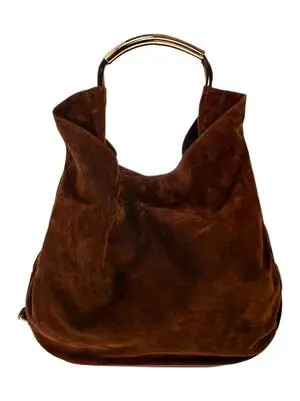 Moschino Large Handle Me Suede Tote Bag - Brown