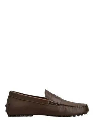 TOD'S Gommino Leather Loafers - Brown