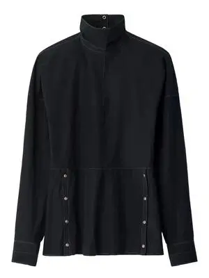 LEMAIRE Press-stud Bib Top In Cotton Crepe - Black