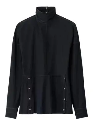 LEMAIRE Press-stud Bib Top In Cotton Crepe - Black