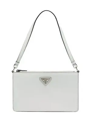 Prada Brushed Leather Shoulder Bag - White