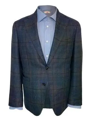 Luciano Barbera Checked Blazer - Blue