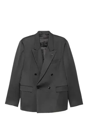 LARDINI Double-breasted Peak-lapel Blazer - Grey