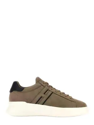 Hogan H580 Nubuck Leather Lace-up Sneakers - Brown