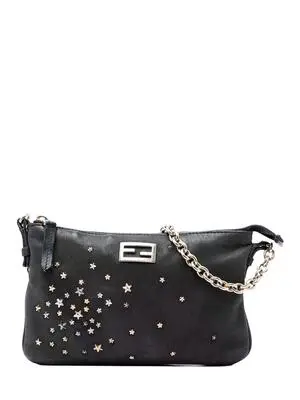 Fendi Star Studded Chain Crossbody Bag - Black