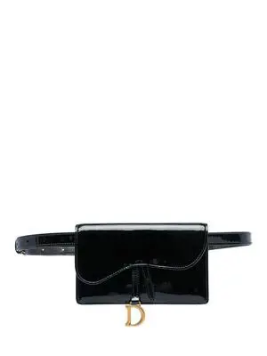 Dior Patent Saddle Belt Bag - Black