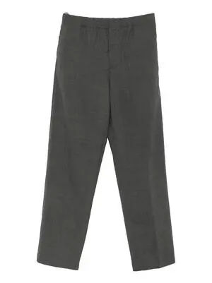 LARDINI Elasticated Waistband Straight Leg Trousers - Grey
