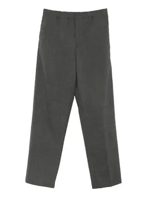 LARDINI Elasticated Waistband Straight Leg Trousers - Grey