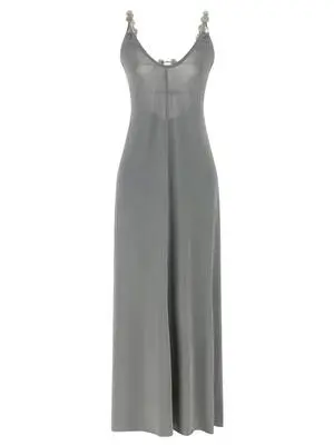 ERES Sculptural Bead-embellished Maxi Dress - Grey