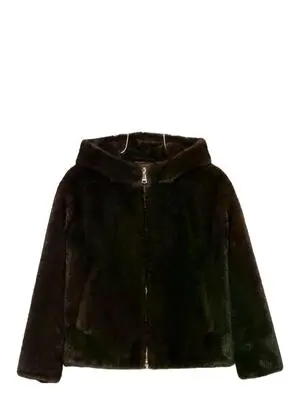 ERMANNO FIRENZE Faux Fur Hooded Jacket - Brown