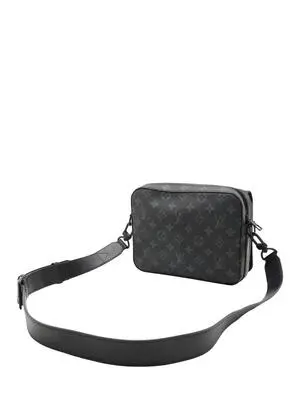 LOUIS VUITTON Monogram Eclipse Steamer Messenger Bag - Black
