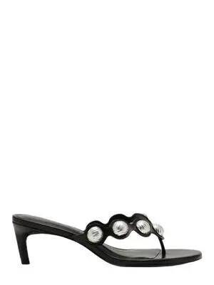 Cult Gaia Anora Kitten Heel Sandals With Embellishments - Black