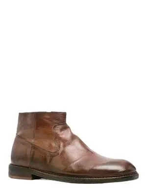 Moma Side-zip Leather Ankle Boots - Brown