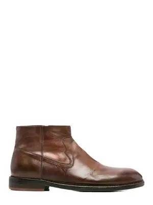 MOMA Moma Side-Zip Leather Ankle Boots