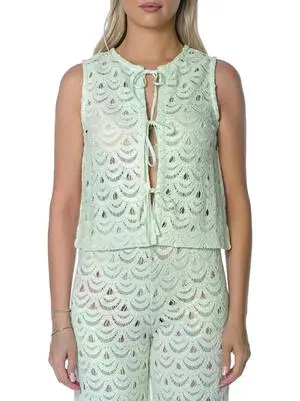 MC2 SAINT BARTH MC2 Saint Barth Crochet-Knit Sequin-Embellished Top