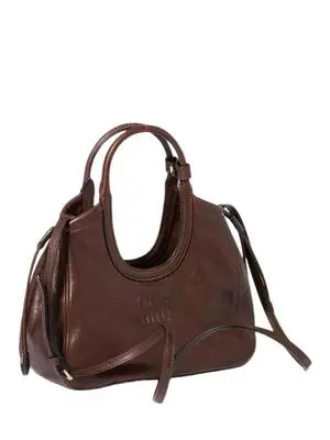 Miu Miu Ivy Nappa Leather Tote Bag - Brown