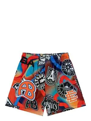 ERIC EMANUEL All-over Logo Print Mesh Shorts - Red