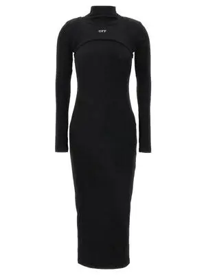 OFF-WHITE Off-White Off Stamp Cut-Out Midi Dress