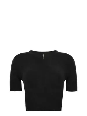 Wolford Seamless Short Sleeve Cropped T-shirt - Black