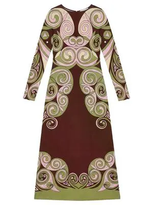 LA DOUBLEJ La DoubleJ Slinky Mini Swing Dress With Kells Swirl Print