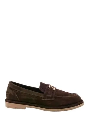 SERGIO MORETTI FIRENZE Suede Horsebit Loafers - Brown