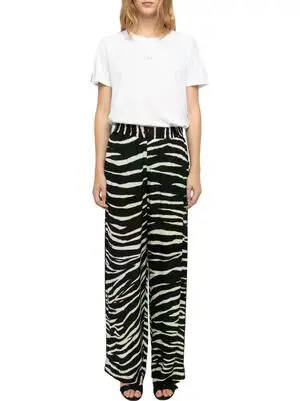 Zadig&Voltaire Zebra Print Trousers - Black
