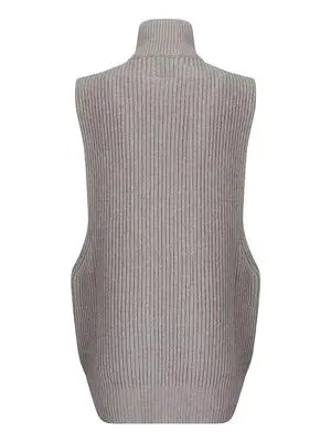 MAISON MARGIELA Ribbed Knit Zip-up Gilet - Grey