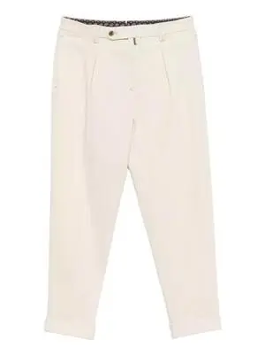 BERWICH Pleated Front Turn-up Trousers - Neutrals